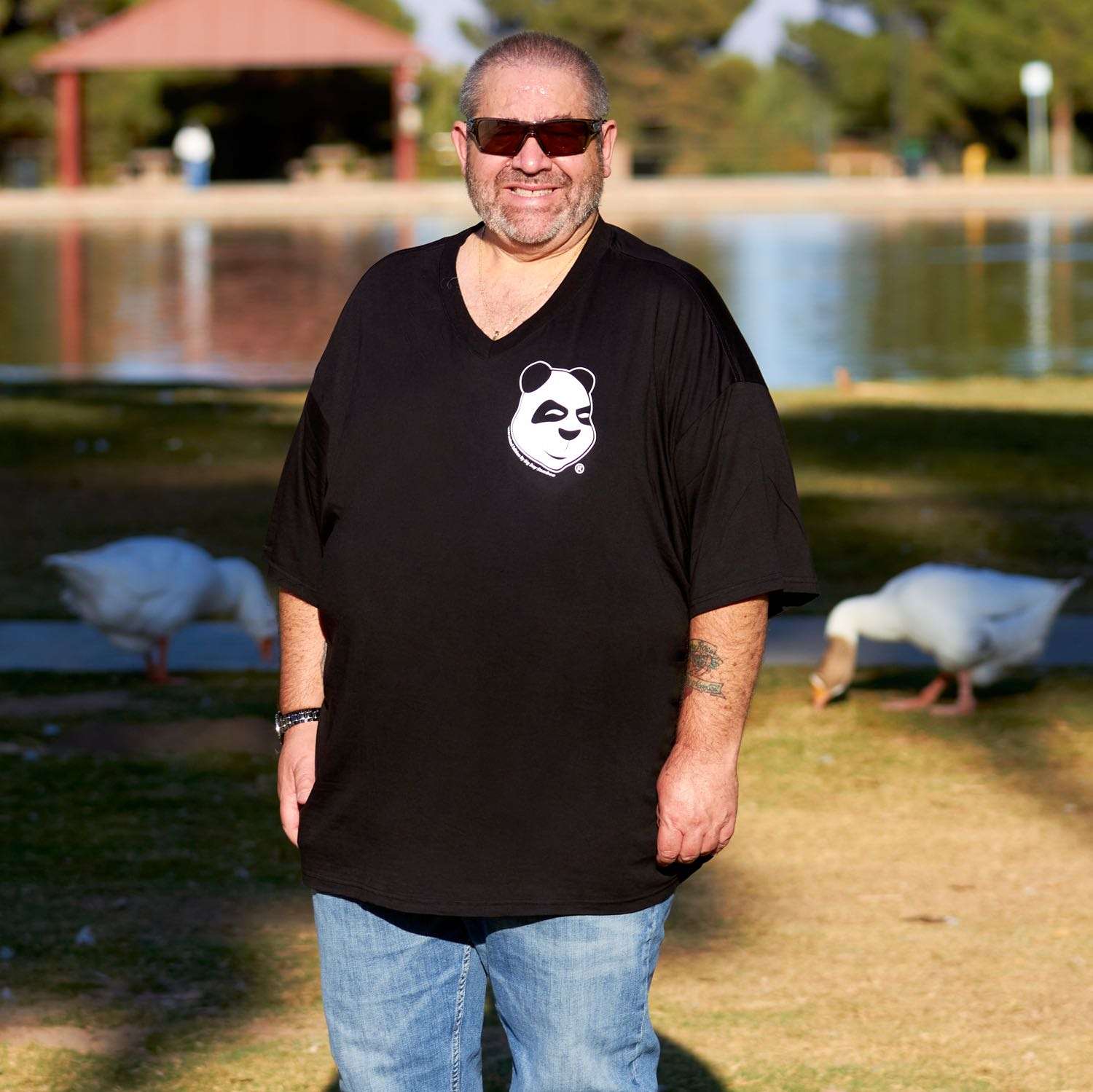 Paunch Panda Logo V-Neck Shirts $15 Each Until Gone - Big Boy Bamboo